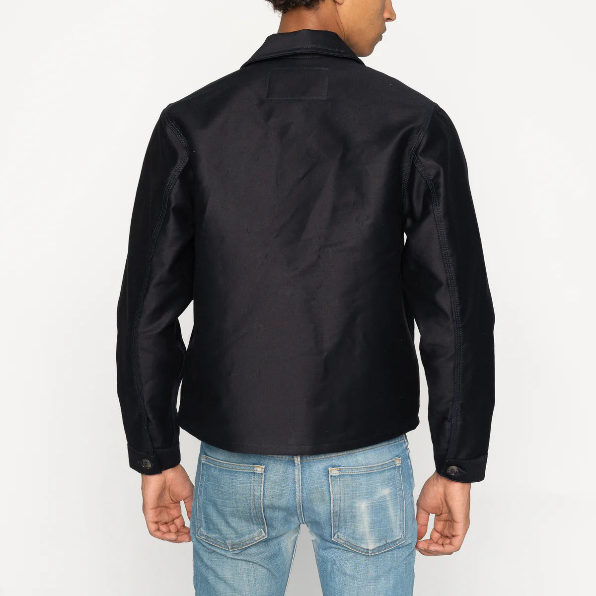 Zip Jacket - Brushed Jungle Cloth - Navy – Iron Pyrite Production